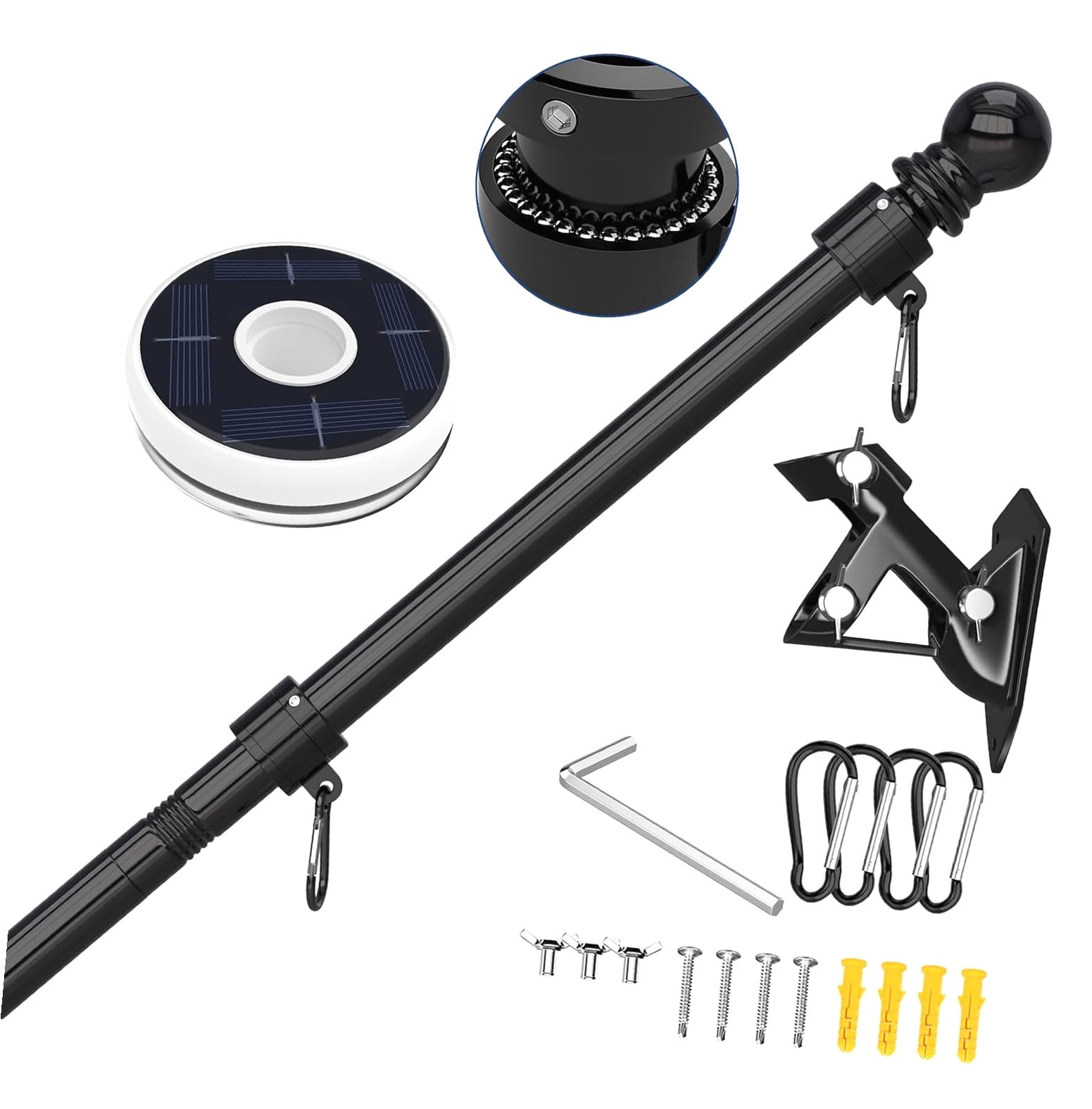hgudesign 6FT Pole with Solar Light House Mount, Steel Poles for ...