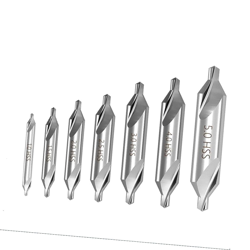 hgudesign 7 PCS Center Drill Bits Set, M2 High Speed Steel 60-Degree ...