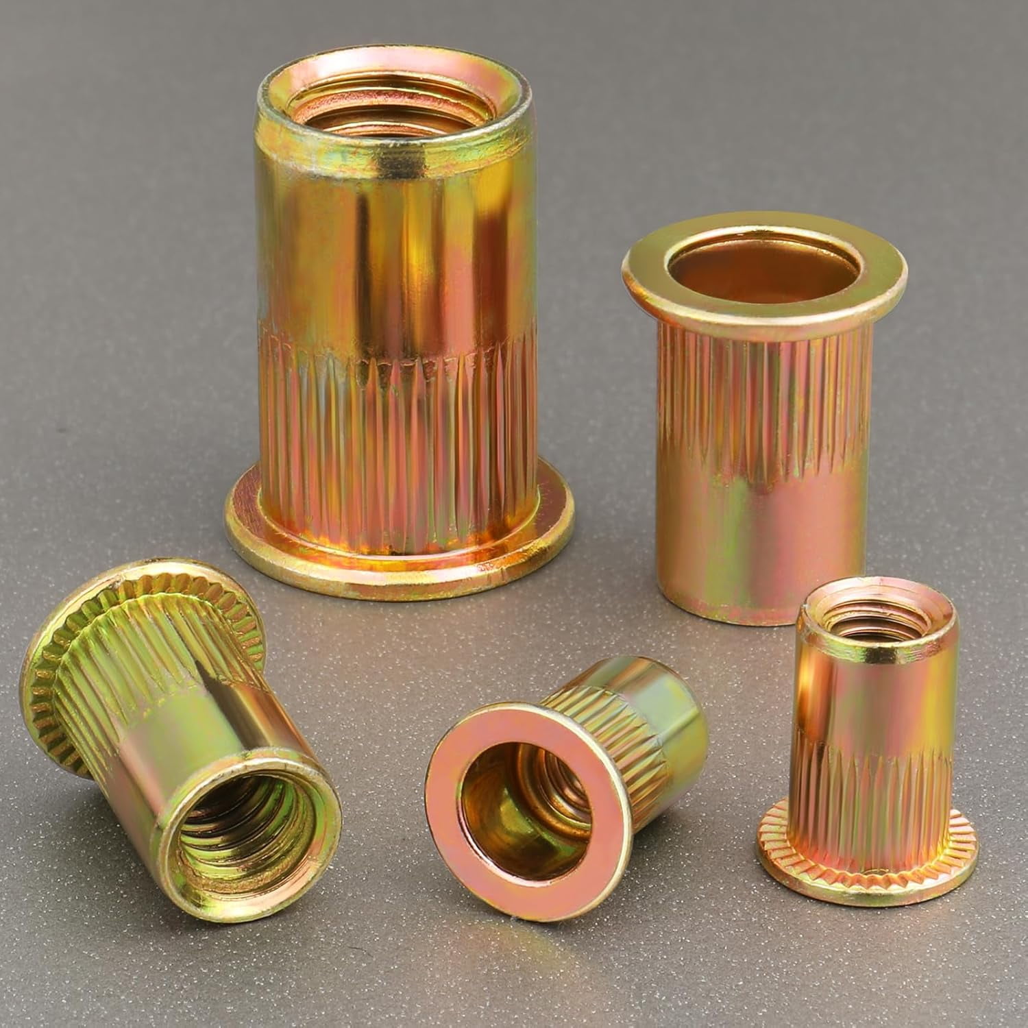 hgudesign 70Pcs M8 Rivet Nut Carbon Steel Zinc Plated Rivnut Threaded ...