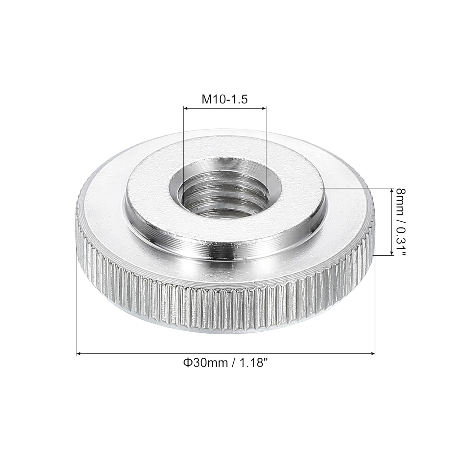 hgudesign 8Pcs M10 Knurled Thumb Screws, 304 Stainless Steel Circular ...