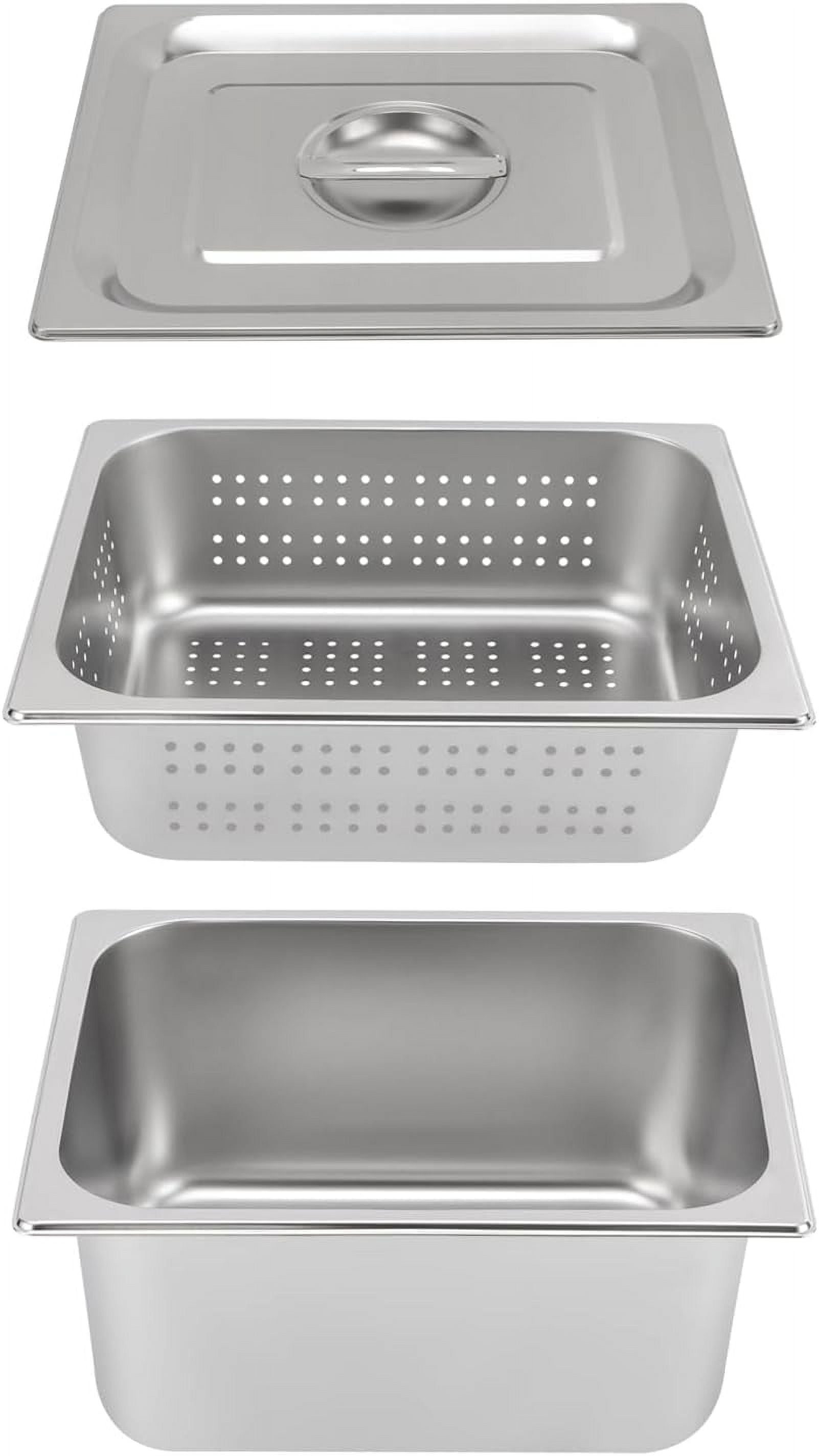 hgudesign 9.4QT-Stainless Steel Microporous Colander & Food Pan Tray ...