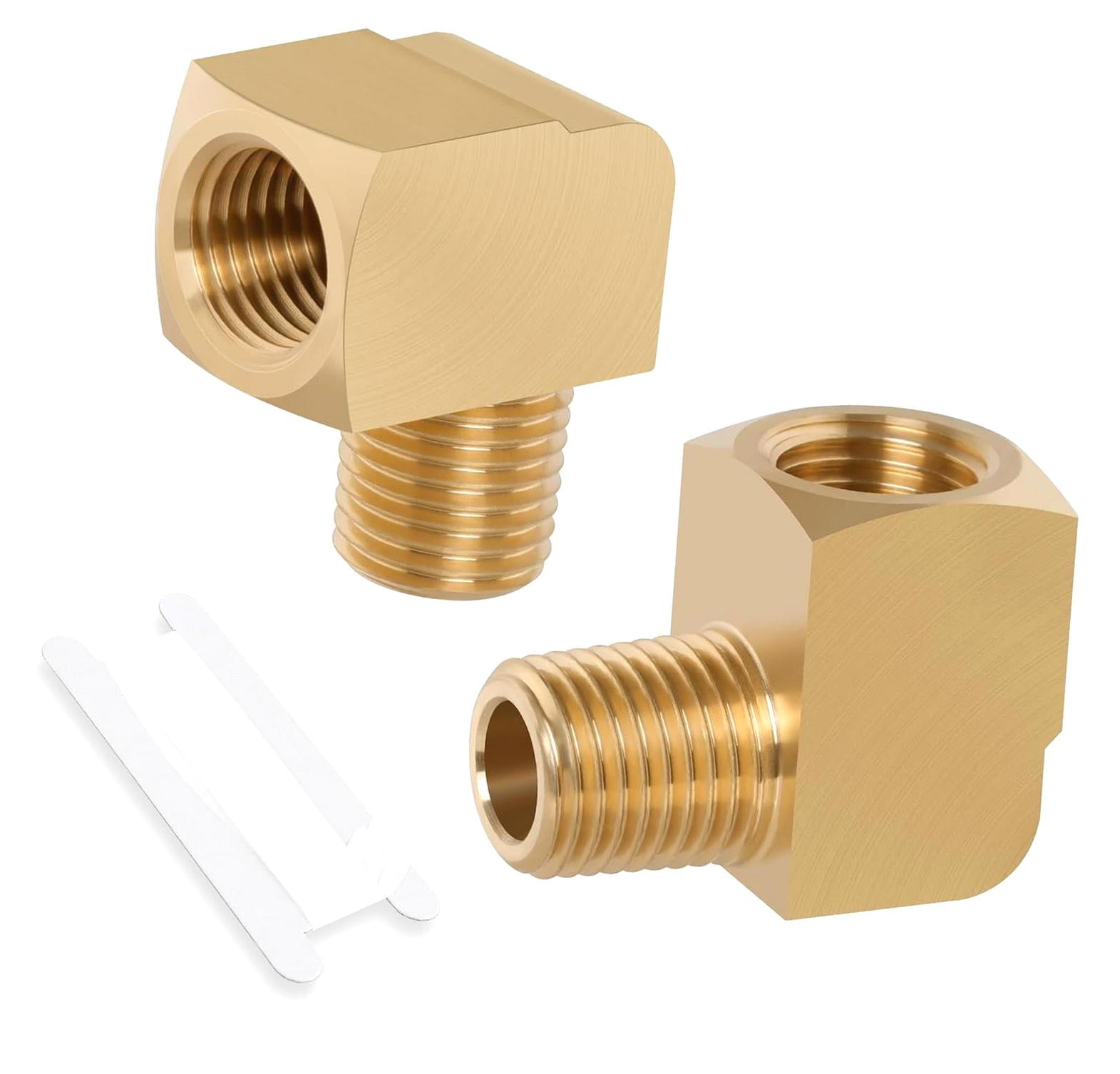 hgudesign 90 Degree Barstock Street Elbow, 3/8" NPT Male to 3/8" NPT Female Pipe Fitting, 2 ...