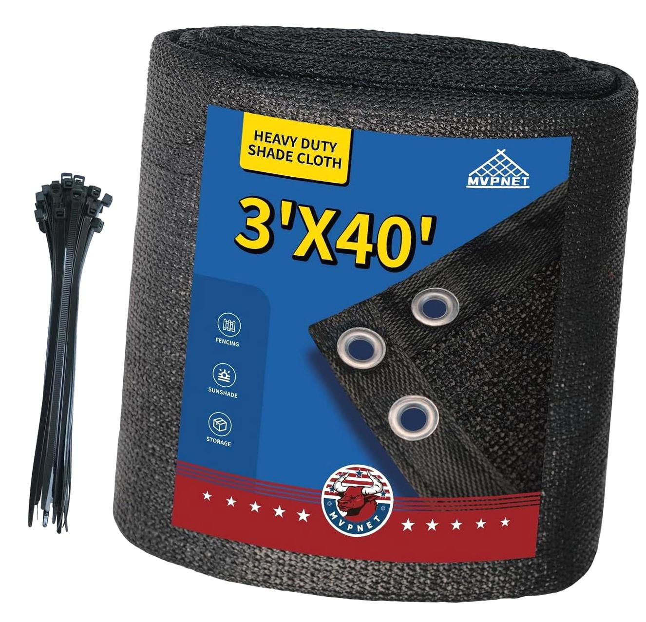 hgudesign 90% Garden Shade Cloth, 3' x 40' Mesh Tarp with Grommets ...