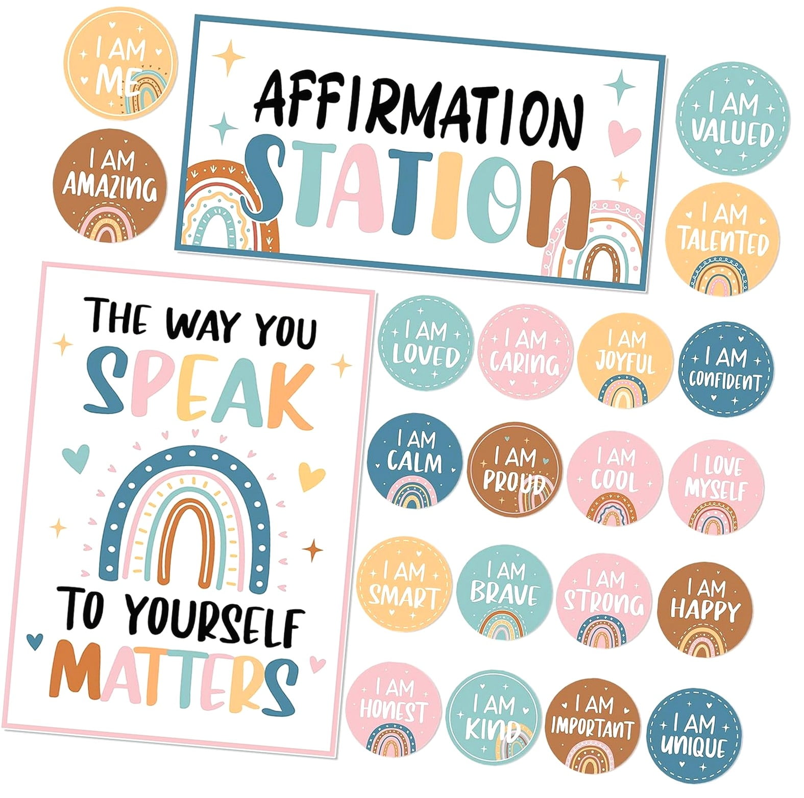 hgudesign Affirmation Station Bulletin Set Classroom Decor Positive ...