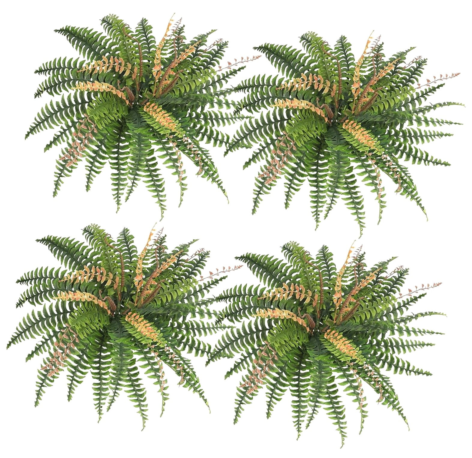 hgudesign Artificial Ferns for Outdoors, Set of 2 Bouquets 30" Diam ...