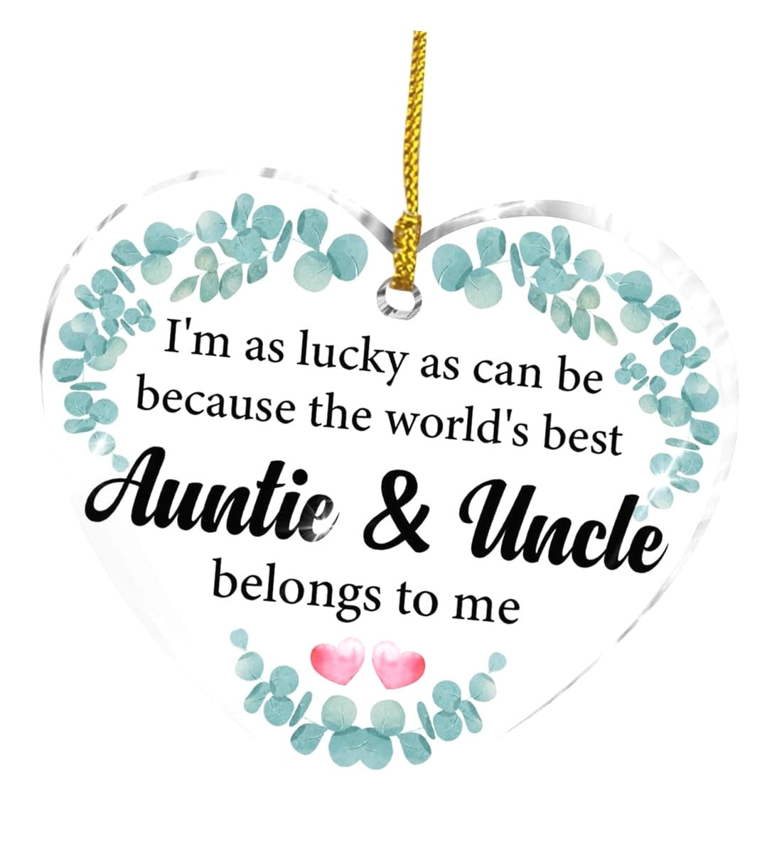 hgudesign Auntie Uncle Ornaments Thank You for Aunt Uncle Christmas ...