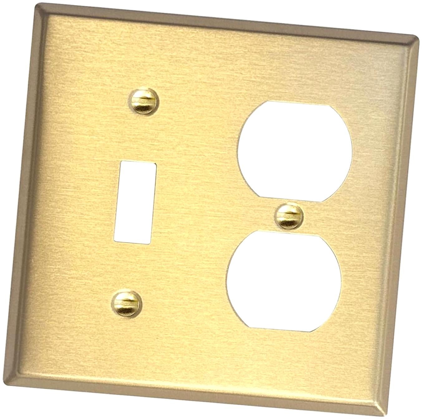 hgudesign BRASS Metal Combination Toggle Switch and Duplex Outlet MID ...