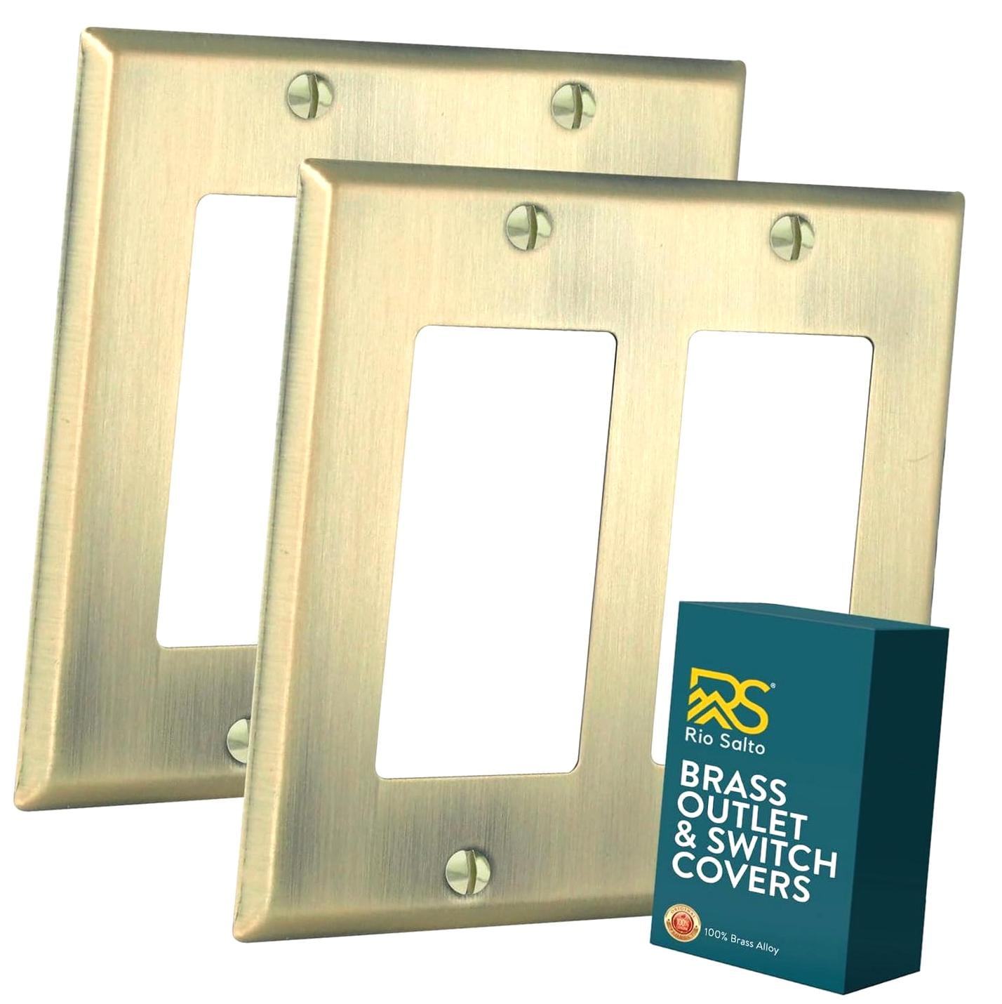 hgudesign BRASS Metal Dual Light Switch Cover STANDARD SIZE Outlet ...