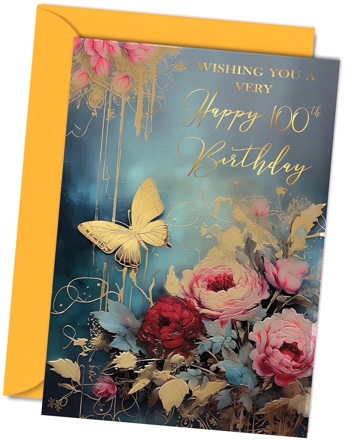 hgudesign Beautiful 100th Birthday for Golden Birthday Card for 100 ...