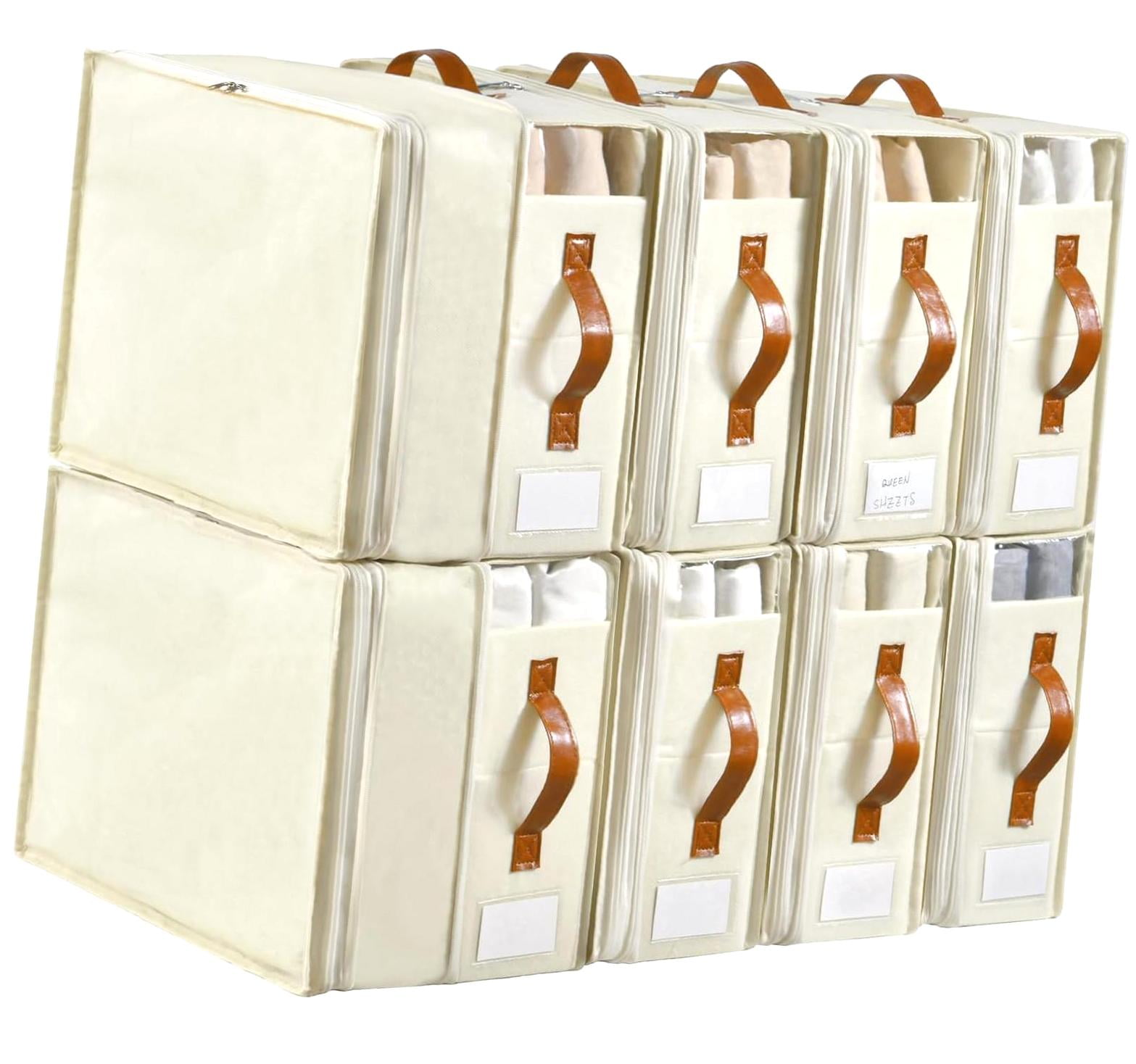 hgudesign Bed Sheet Organizers and Storage, 8 Piece Linen Closet Organizers with Adjustable ...