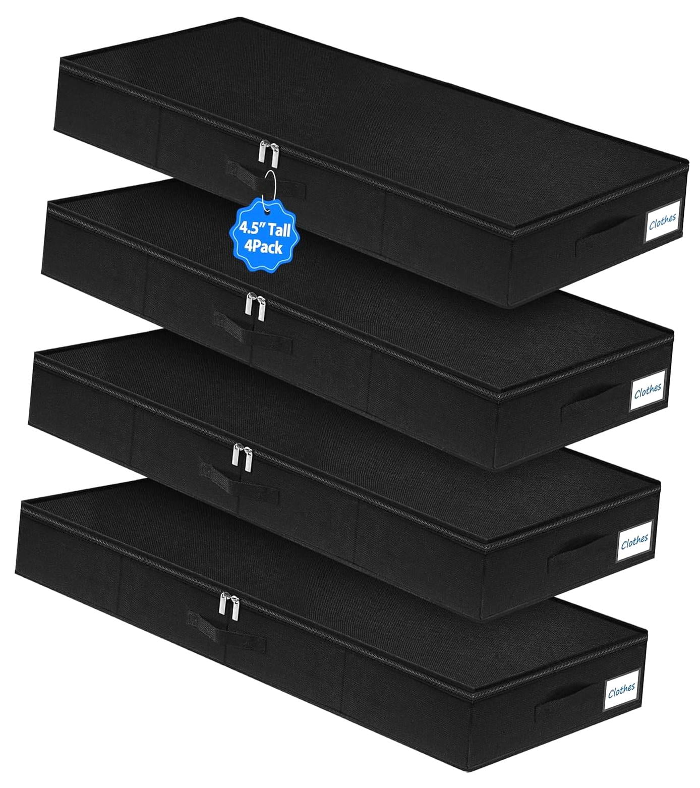 hgudesign Under Bed Storage Containers, Slim Underbed Zippered Storage ...