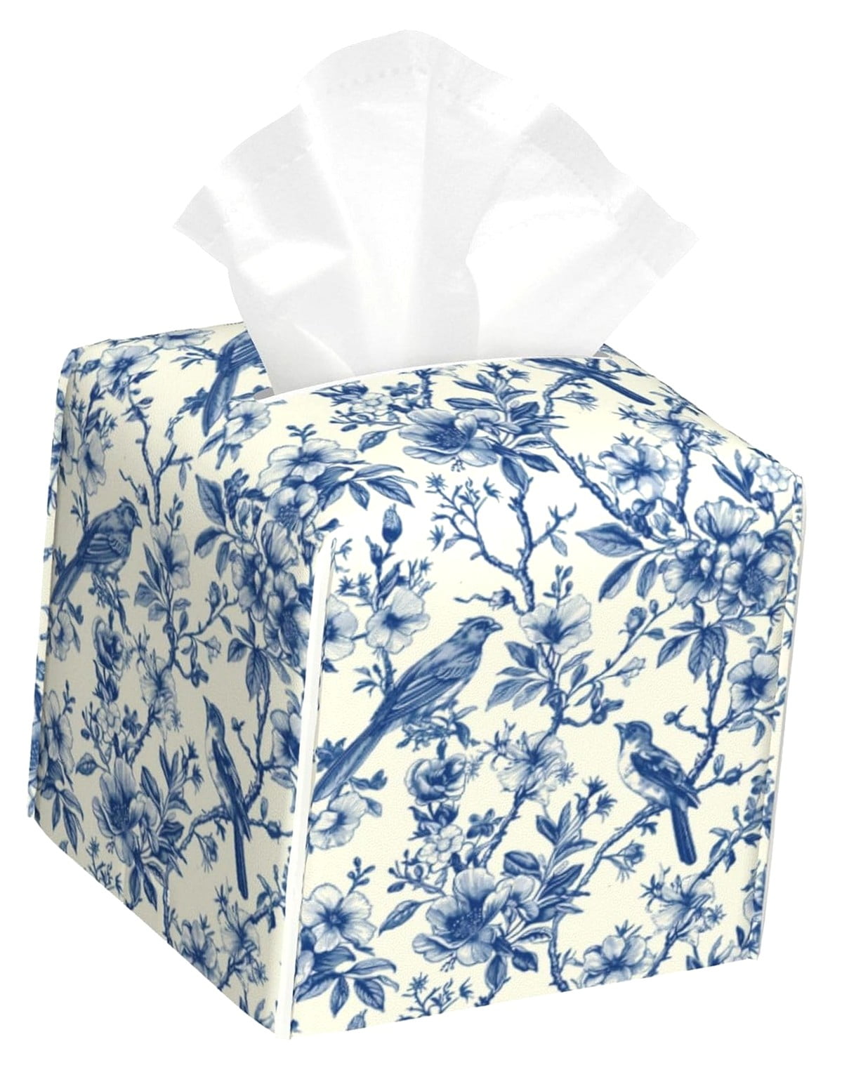 hgudesign Bird Blooming Branches Tissue Box Cover Square, Blue Tissue ...