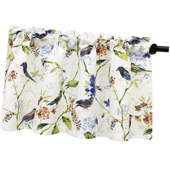 hgudesign Birds Printed Valances for , Pocket Window Curtains Valance ...