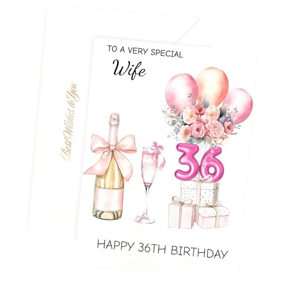 hgudesign Birthday Card for Her – Happy 36th Birthday Card from for Her ...