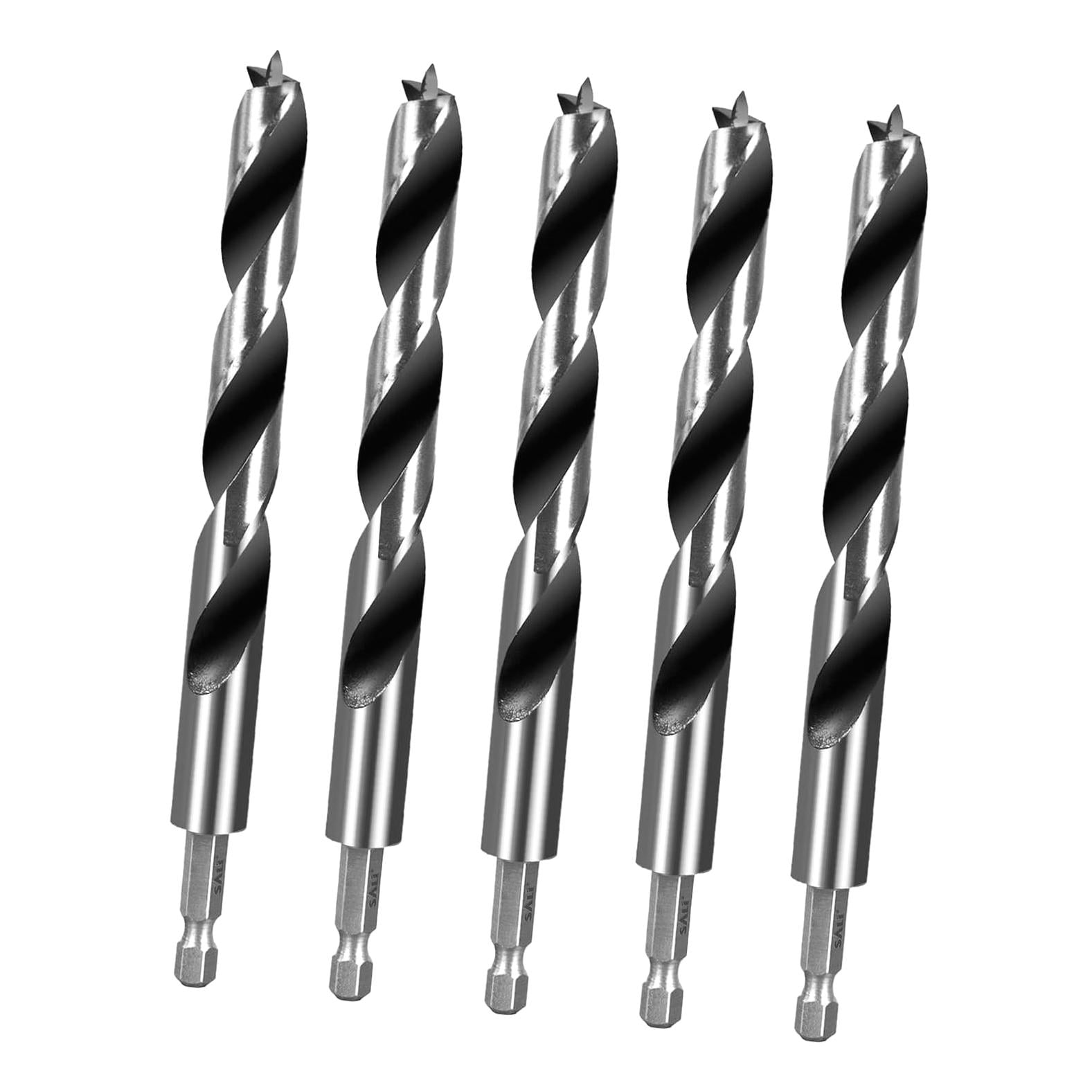 hgudesign Brad Point Drill Bits Set, 5 Pcs 1/2" Carbon Steel Wood Drill ...