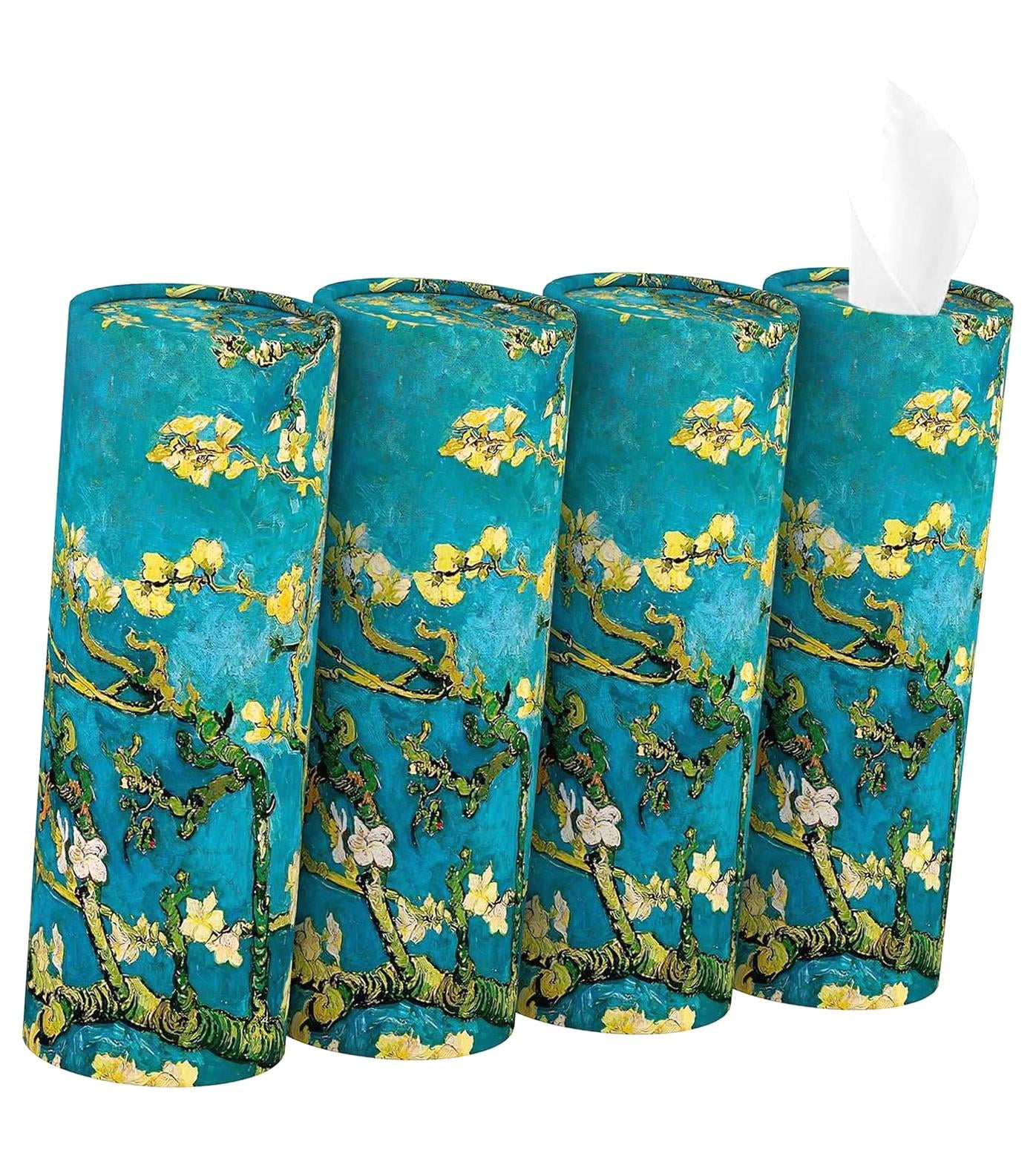 hgudesign Car Cup Tissue Boxes, 4-Piece Cylindrical Tissue Holders with ...