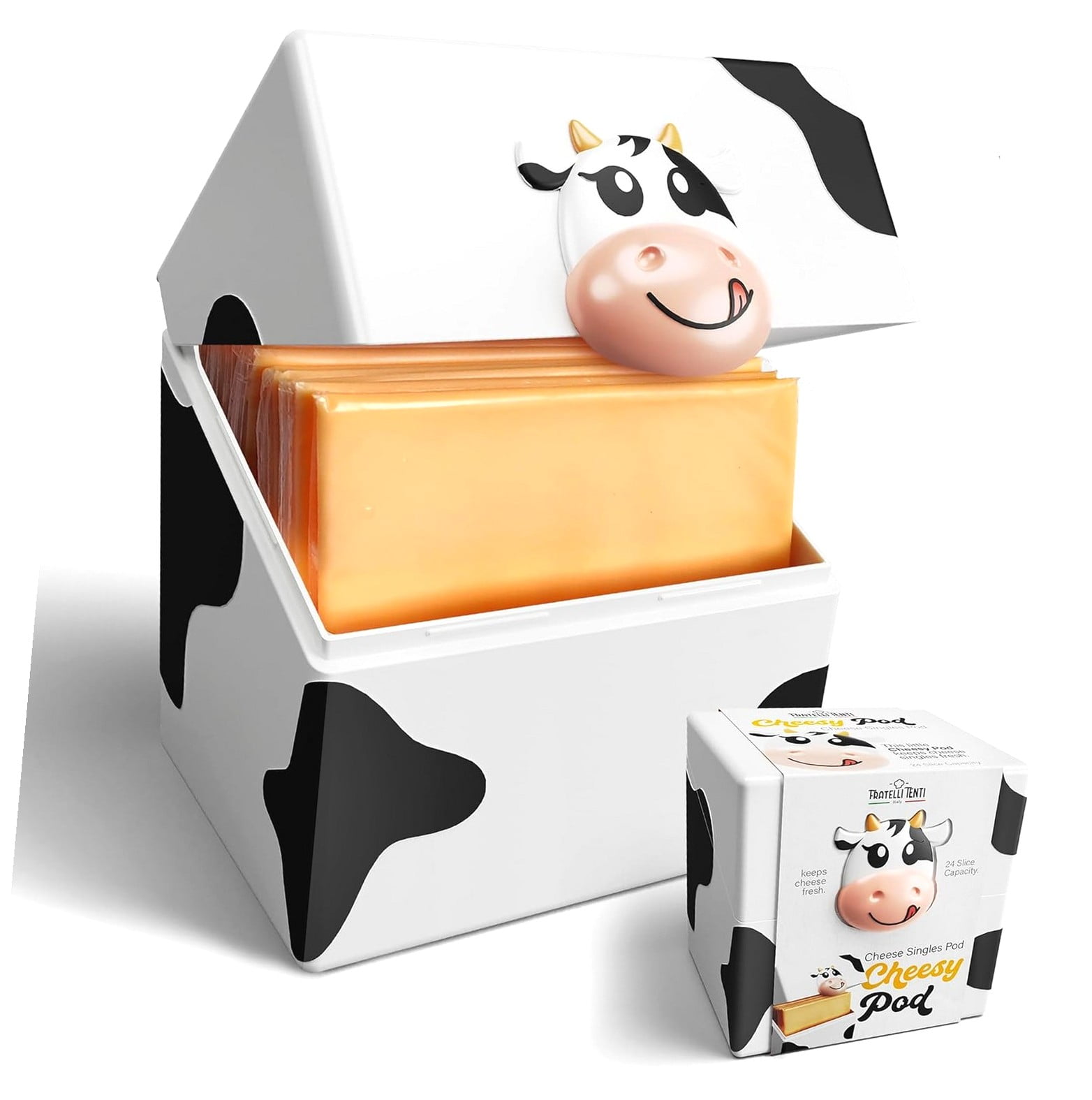hgudesign Cheesy Pod – Sliced Cheese Container for Fridge Airtight ...
