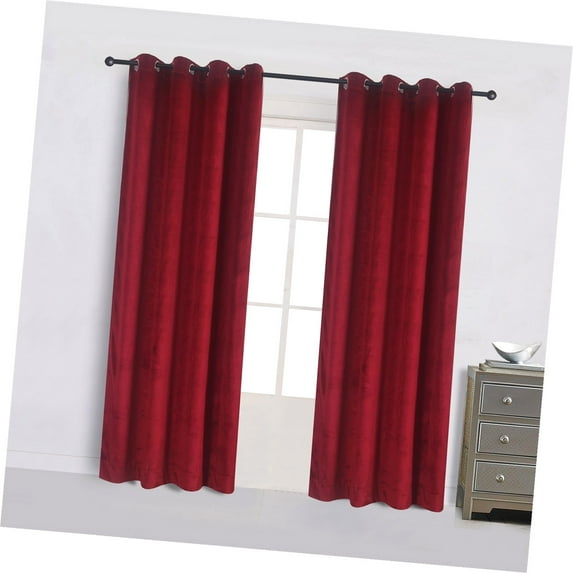 hgudesign Cherry Set of 2 Velvet Curtains Panels Theater Grommet Drapes ...