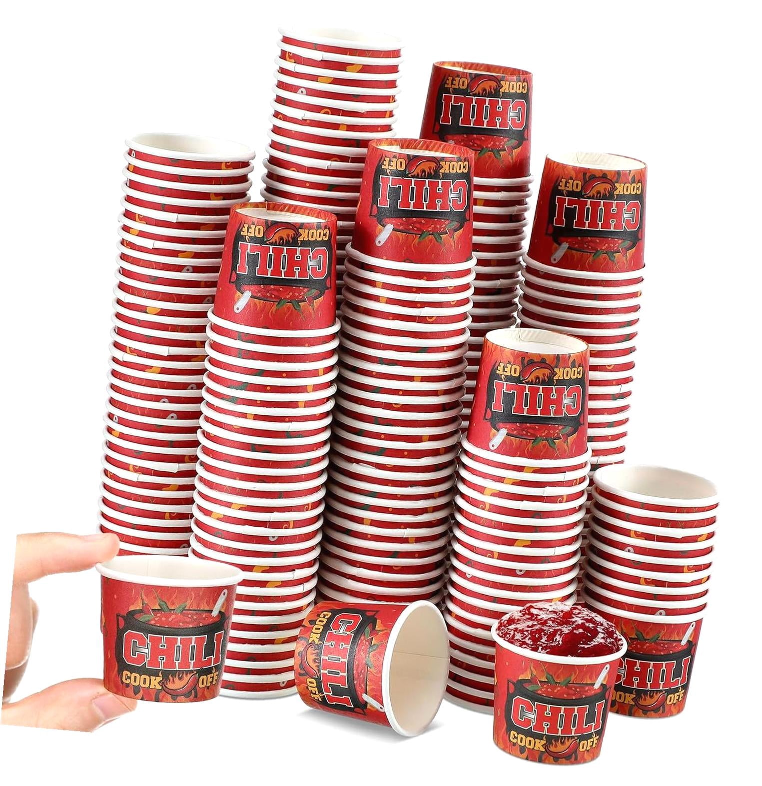 hgudesign Chili Cook off Tasting Cups mini Chili Portion Paper Food ...