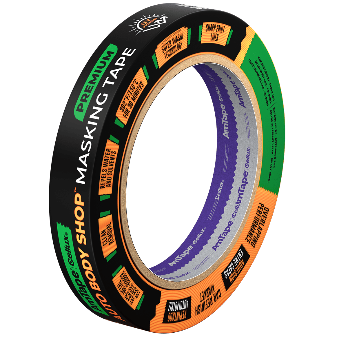 AmTape Auto Body Shop, Solvent & Moisture Resistant, 30-Day Clean ...