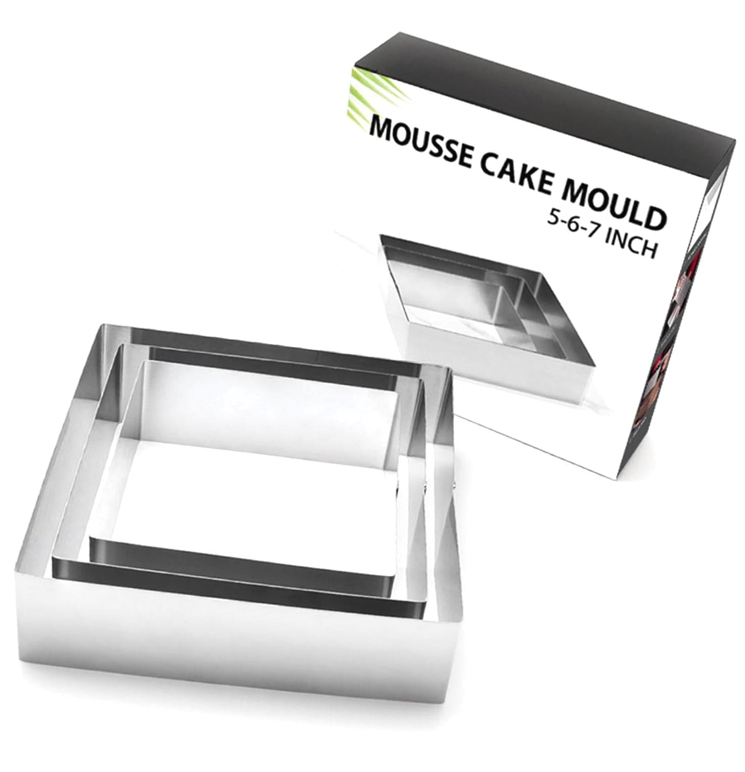 hgudesign Circular Cake Set (3 Pieces), Stainless Steel 4 to 8 Inch Dessert and Mousse Molds for ...