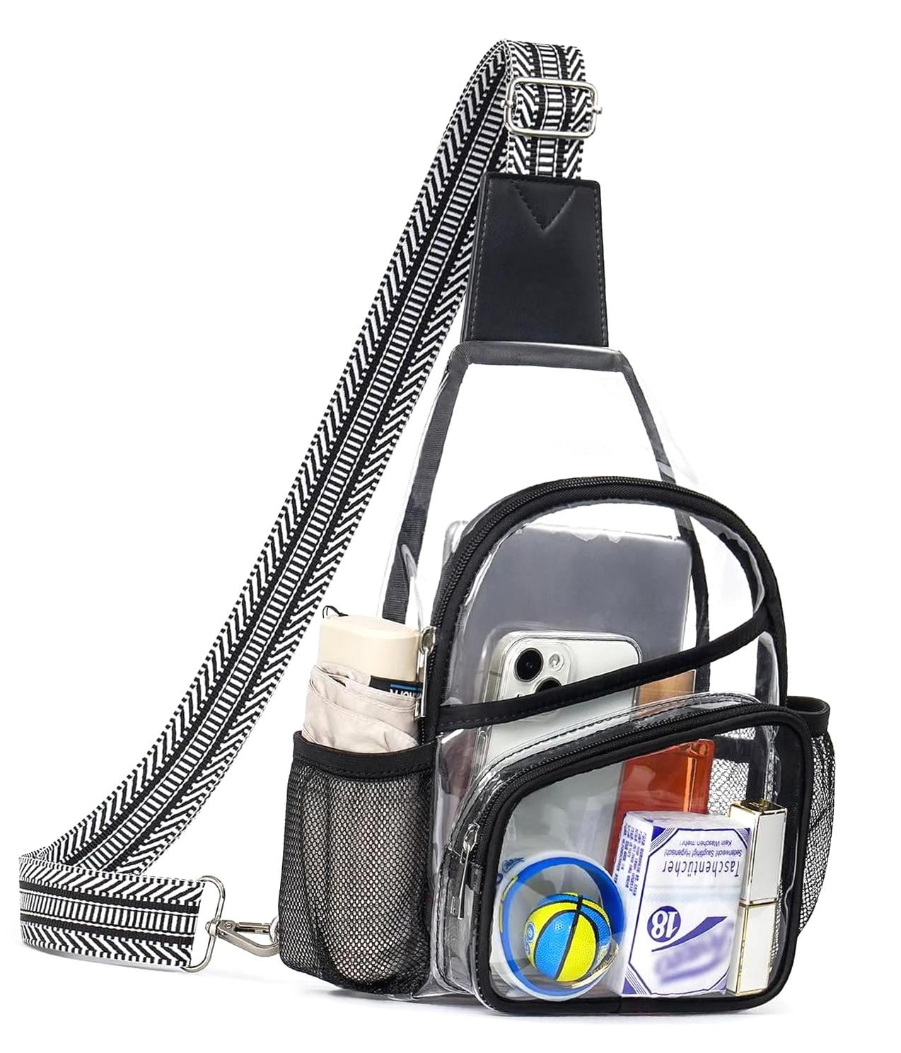 hgudesign Clear Stadium Bag for Women and Men, Transparent Sling ...