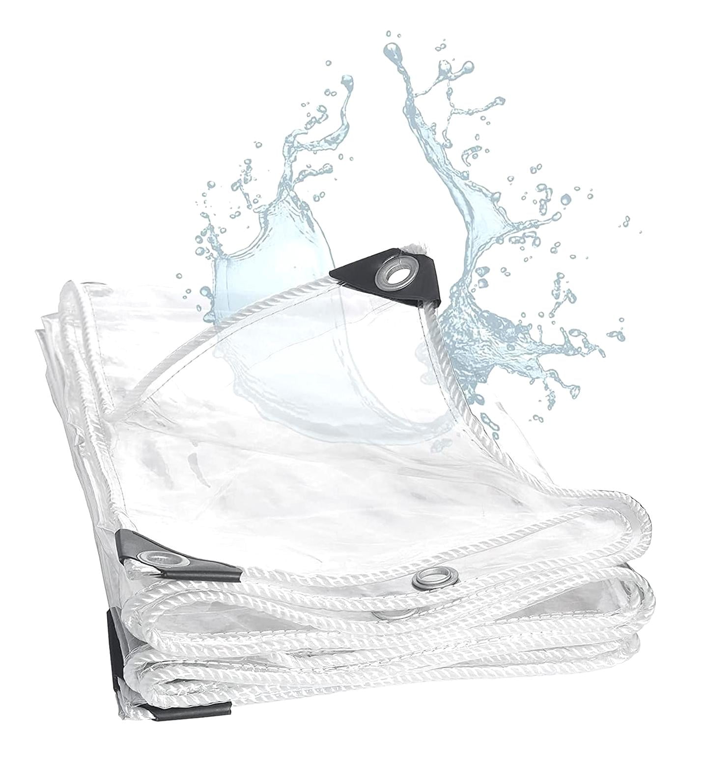 hgudesign Clear Tarp with Grommets, 3.9x6ft Transparent Water Resistant ...