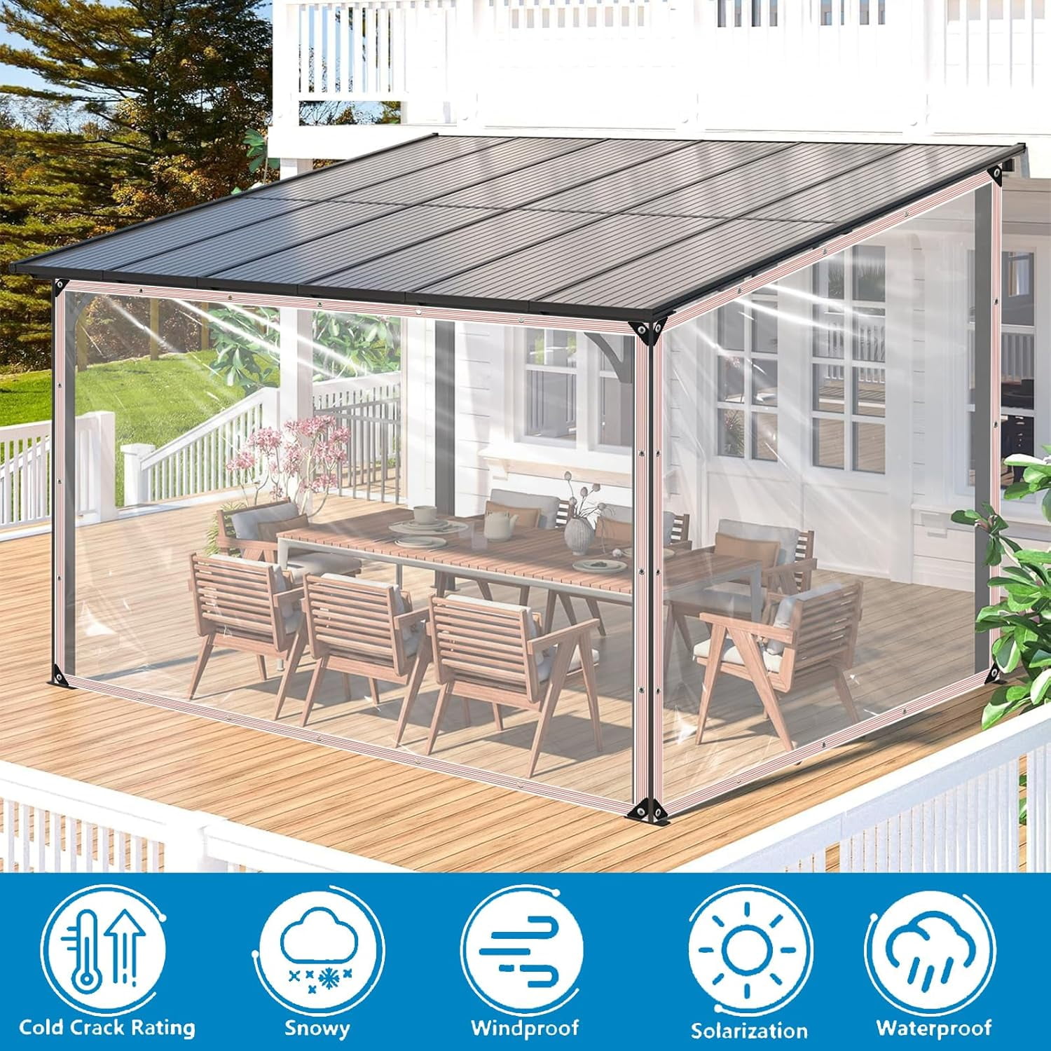 hgudesign Clear Tarps 6x8, Clear Plastic Tarp with Grommets ...