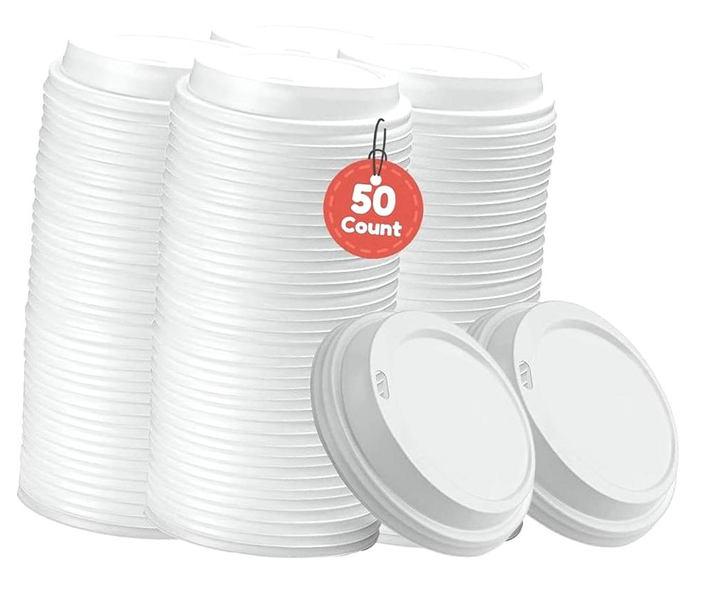hgudesign Coffee Cup Dome , with 10/24 Ounce Paper Cups, White, 50 ...