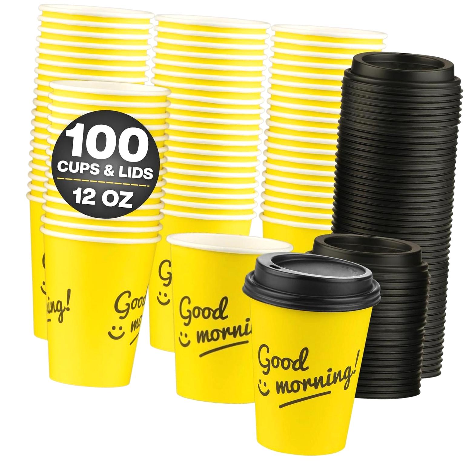 hgudesign Coffee Cups with , To Go Paper Hot Cups, Good Morning Design ...