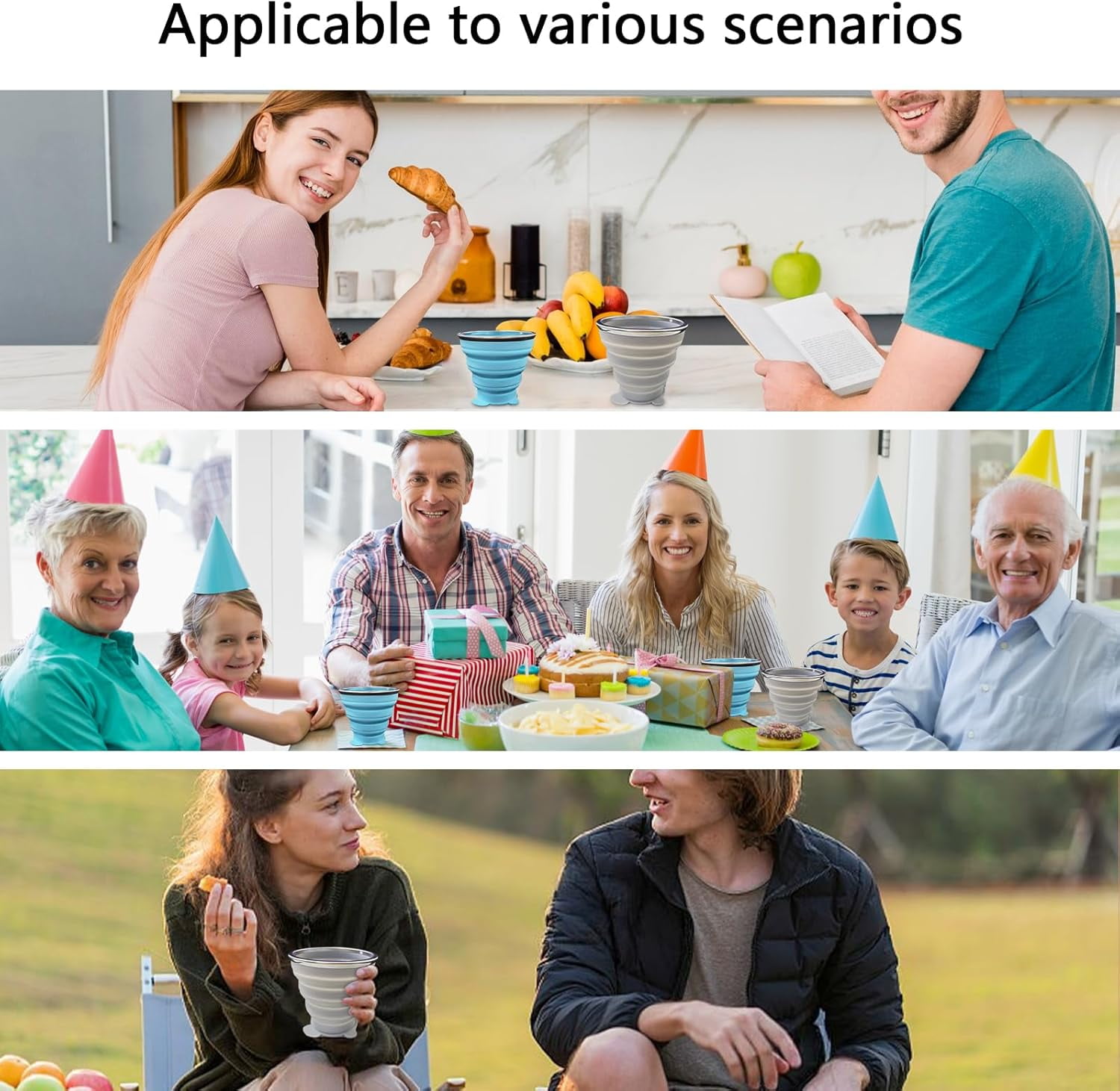 hgudesign Collapsible Cups-Silicone Foldable Cup-Expandable Folding ...