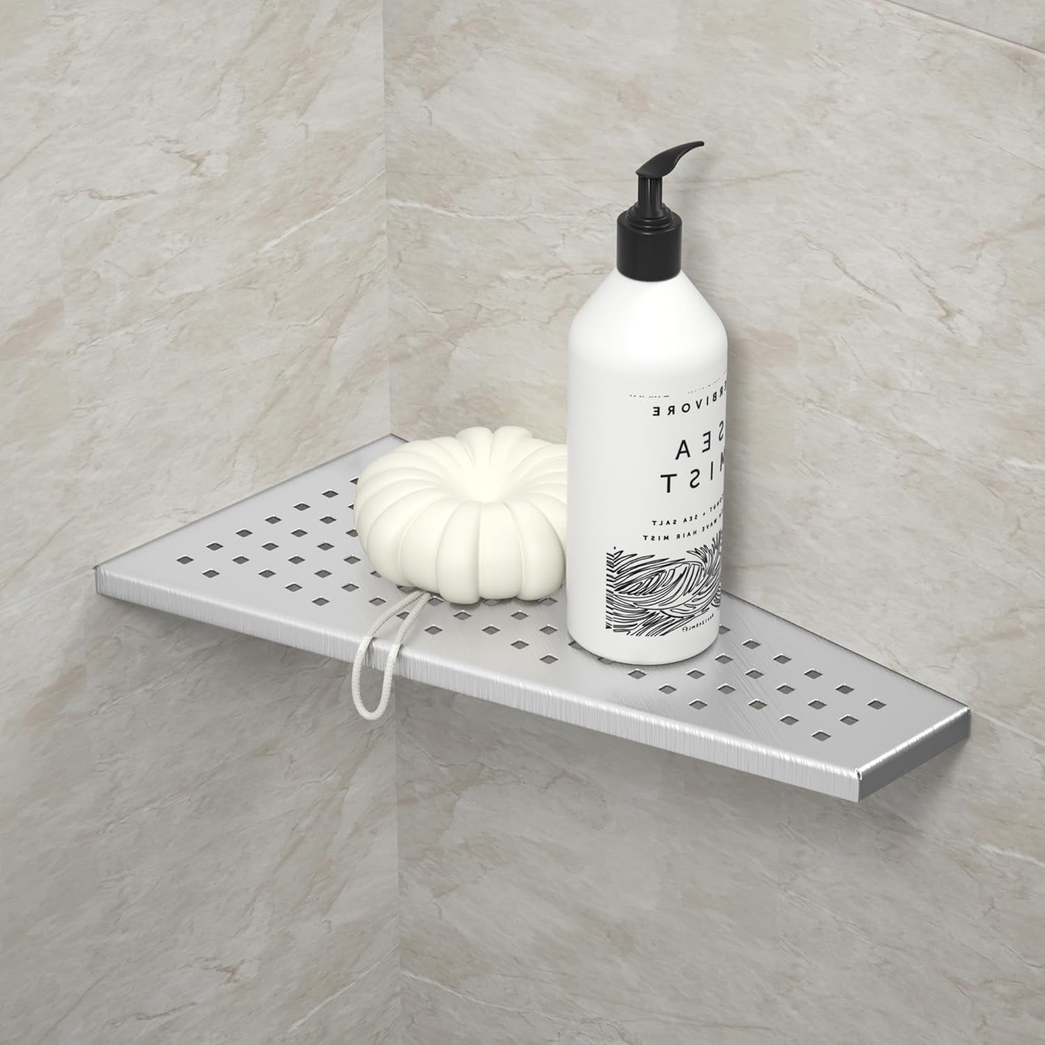 hgudesign Corner Shower, Brushed 12" Trapezoid, Grid Design Recessed ...
