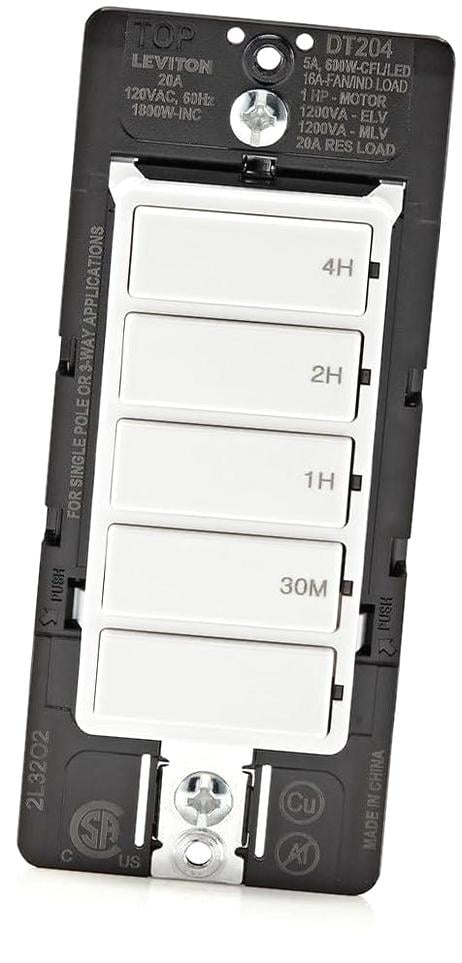 hgudesign Countdown Switch for lights, attic, pool pumps, 30 min, 1-2-4 ...