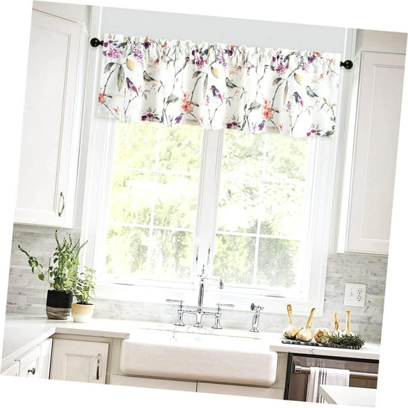 hgudesign Country Style Valance Room, Bird Printed Linen Textured ...