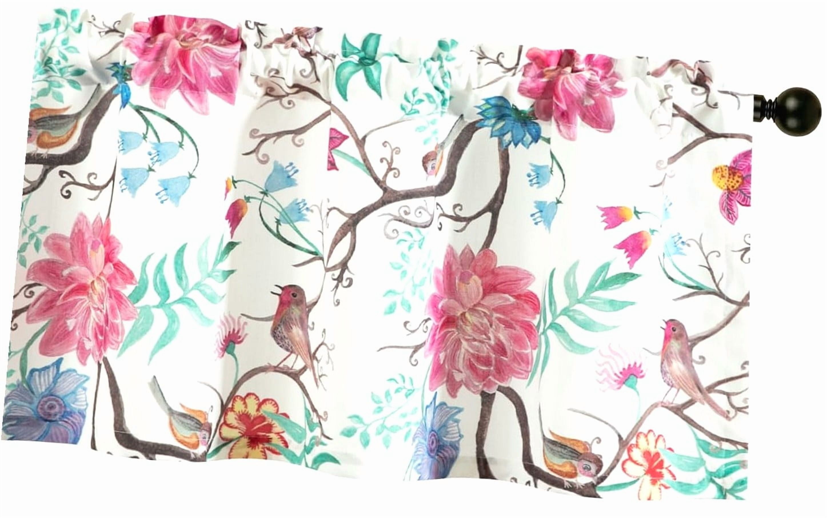 hgudesign Country Style Valances for Farmhouse, Pattern Faux Linen ...