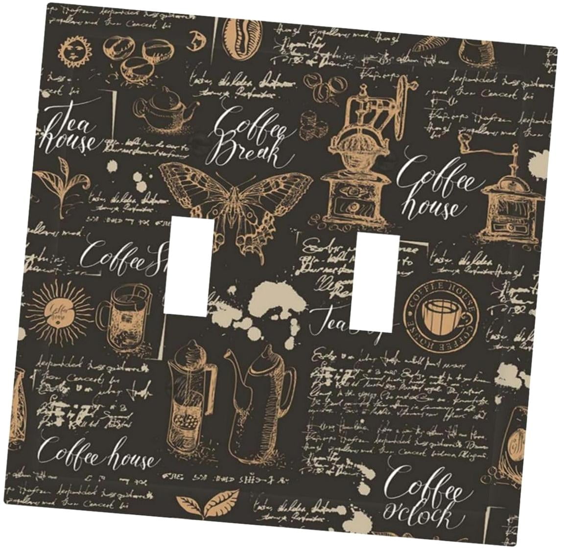 hgudesign Dark Retro Butterfly Double Gang Vintage Light Switch Plate ...