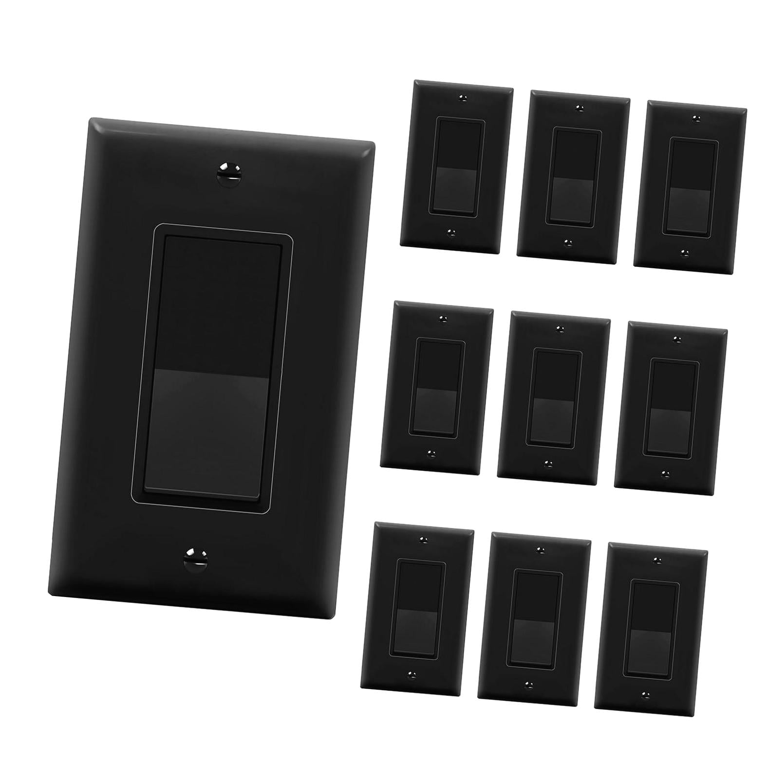 hgudesign Decorator Paddle Rocker Light Switch with Wall Plate, Gloss ...