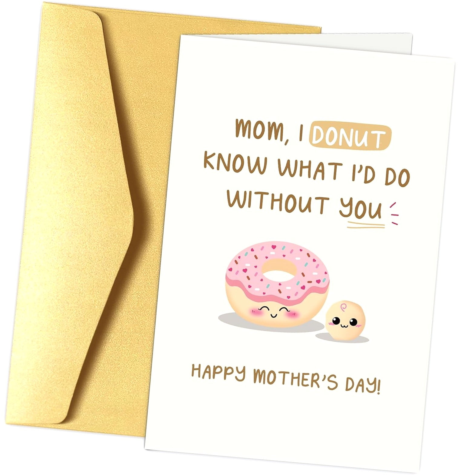 hgudesign Donut Mother' Day Card, Funny Pun Mother' Day Card for Mom ...