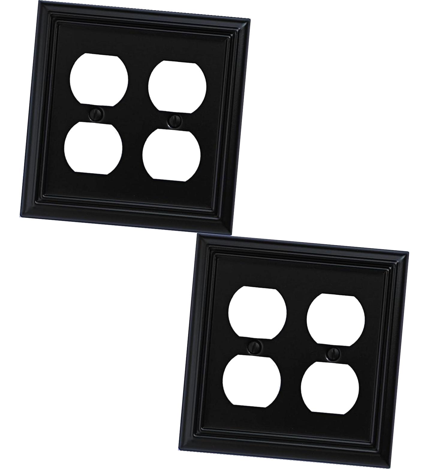 hgudesign Double Duplex Outlet Light Switch Cover Adler Metal Wall ...