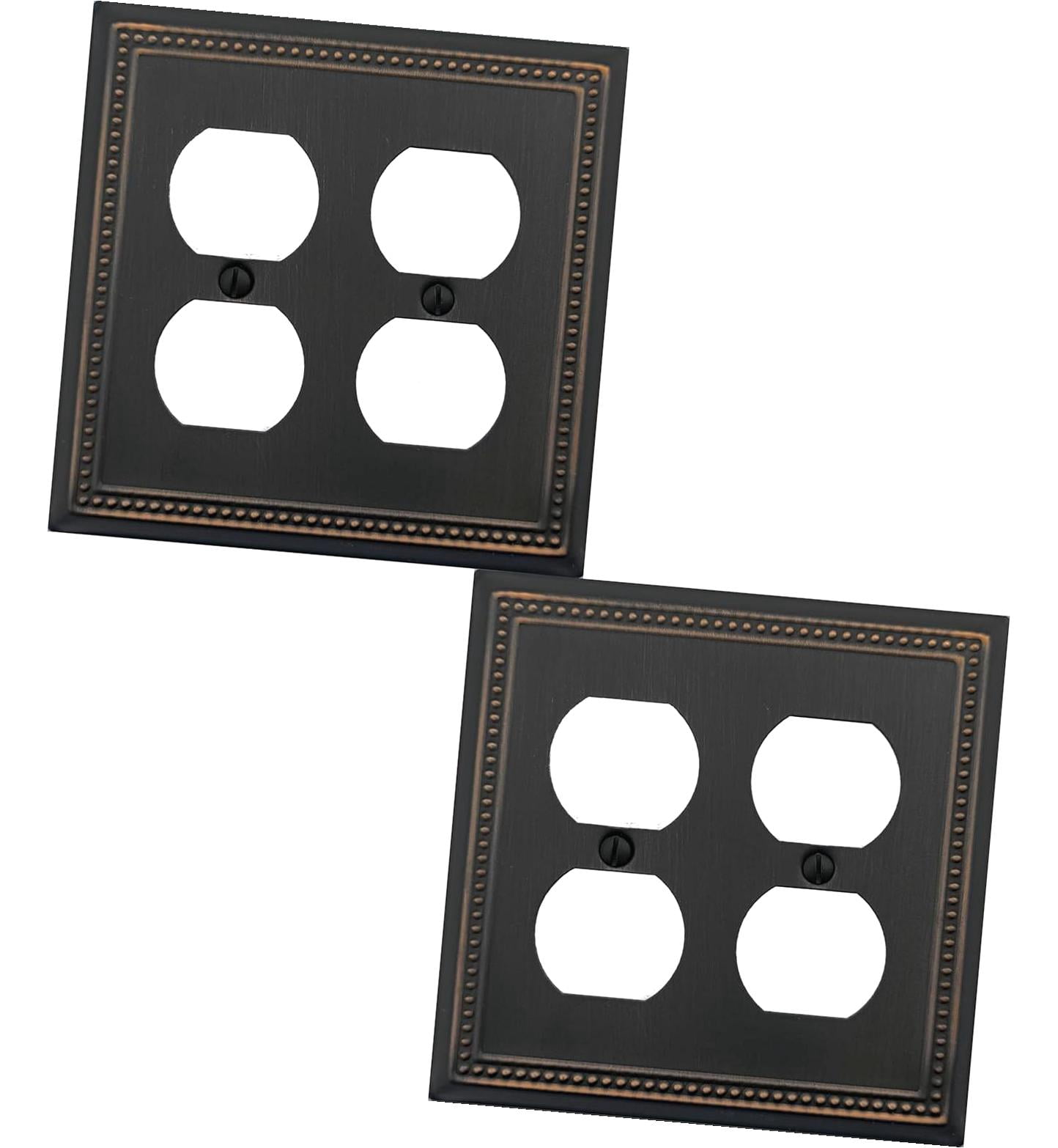 hgudesign Double Duplex Outlet Light Switch Cover Belaire Beaded Metal ...