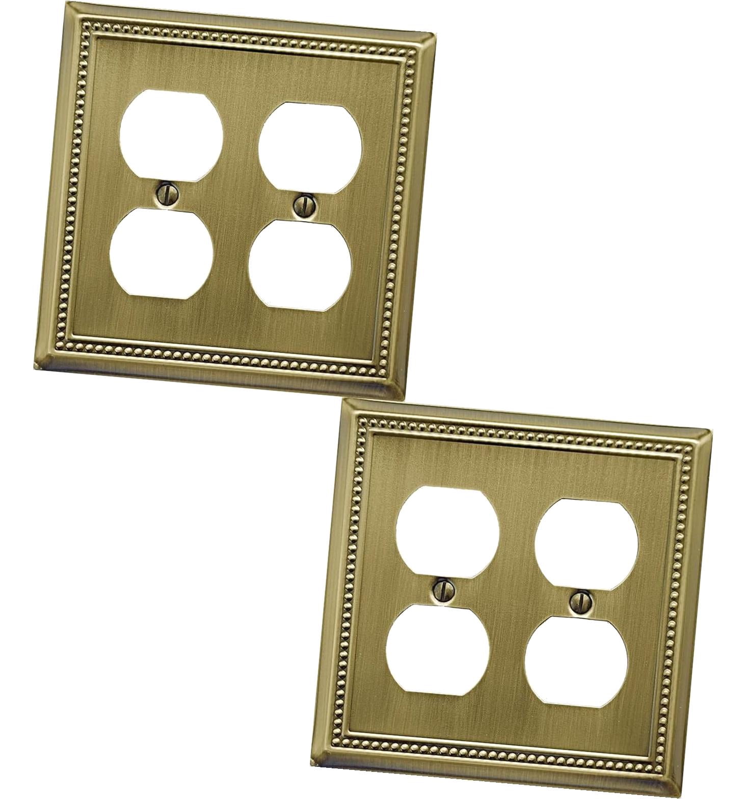 hgudesign Double Duplex Outlet Light Switch Cover Belaire Beaded Metal ...