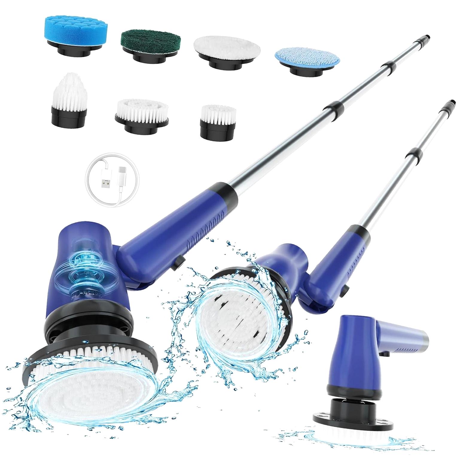 hgudesign Electric Spin Scrubber Cordless Bathroom Cleaner with ...