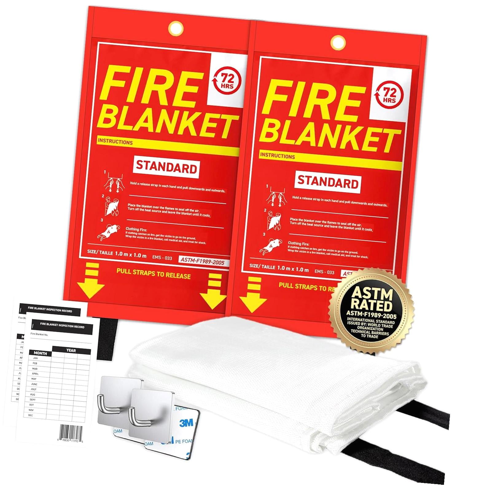 hgudesign Emergency Fire Blanket 40"x40" (2-Pack) – Fire Safety for ...