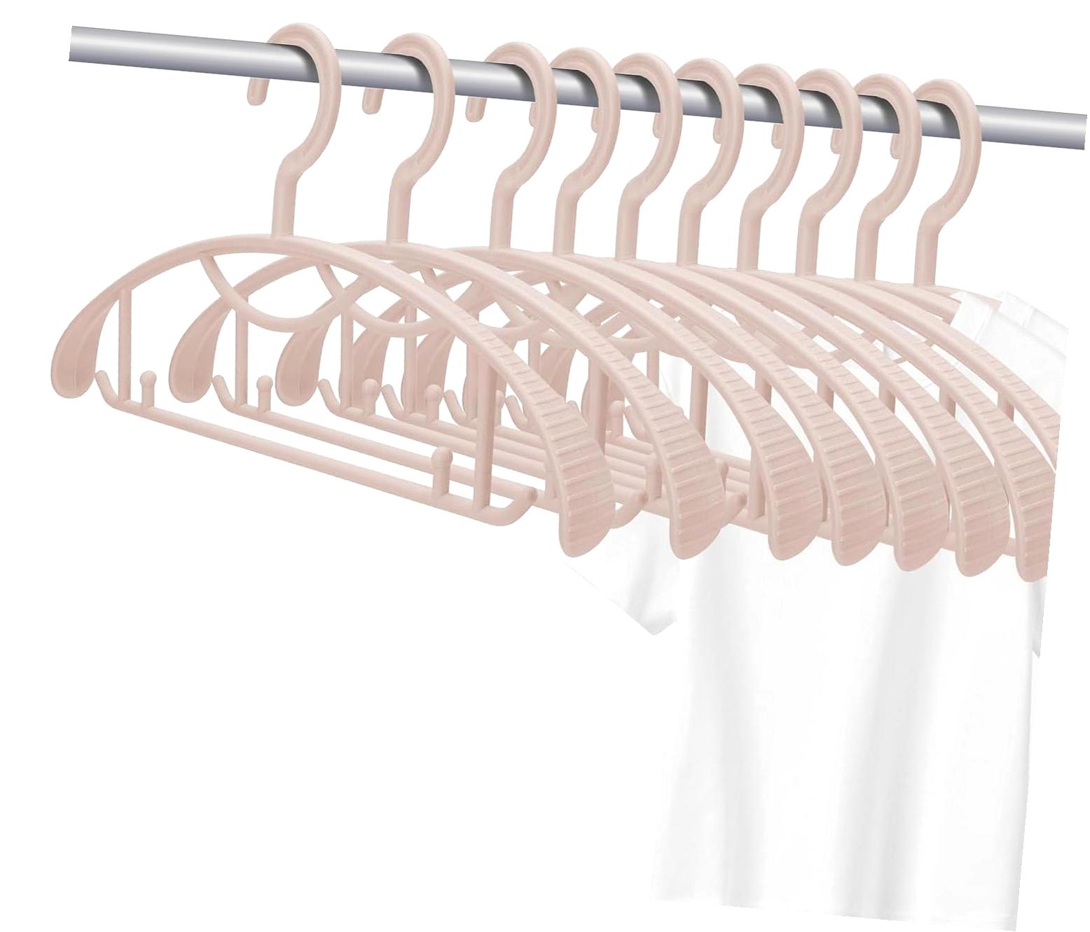 hgudesign Extra Shoulder Sweater Hangers 10 Pack, 2.8cm Thick Plastic ...