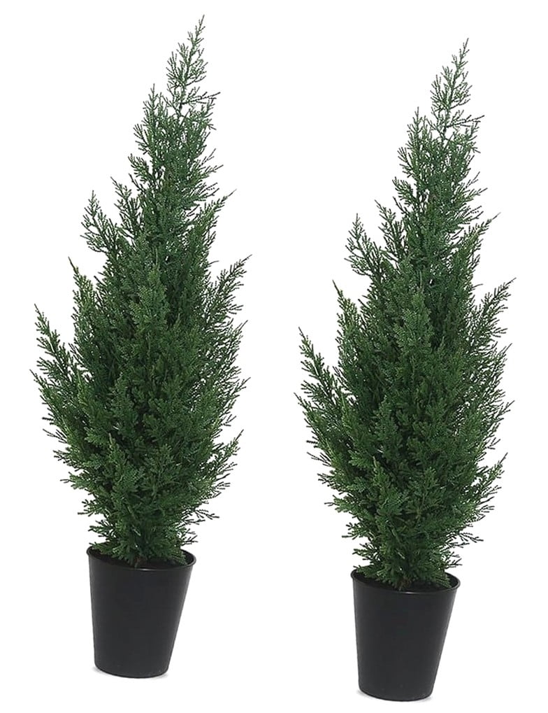 hgudesign Faux Trees for Outdoors, 2.8 Feet UV Resistant Shrubs ...