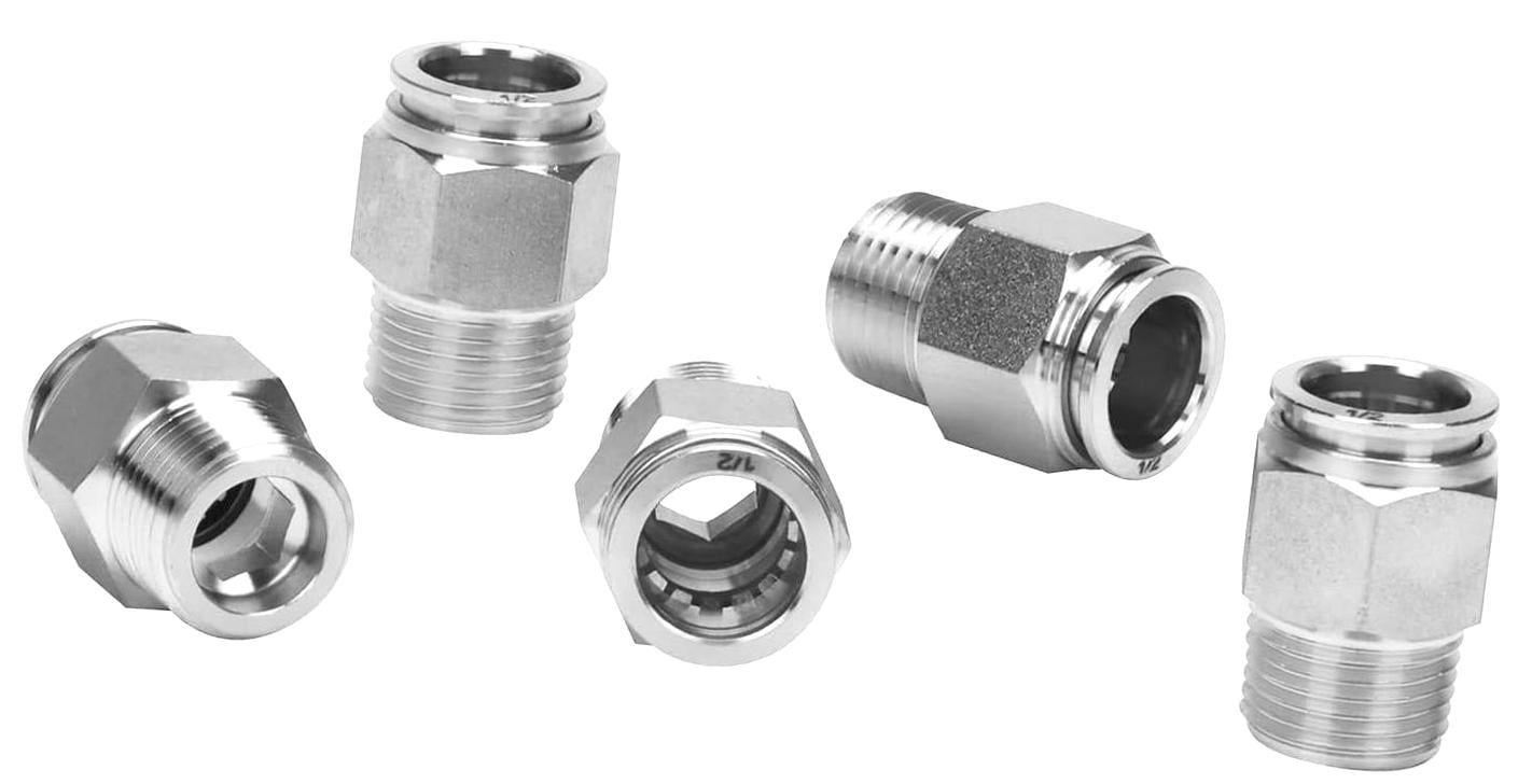 hgudesign Fitting - 304 Stainless Steel Male Straight 1/2" Tube OD x 3/ ...