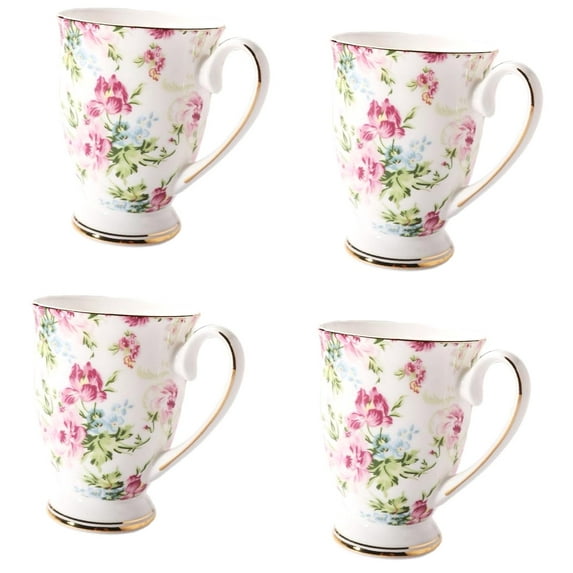 hgudesign Floral Tea Mugs for , 10 oz Porcelain Coffee Mugs Ceramic Tea ...