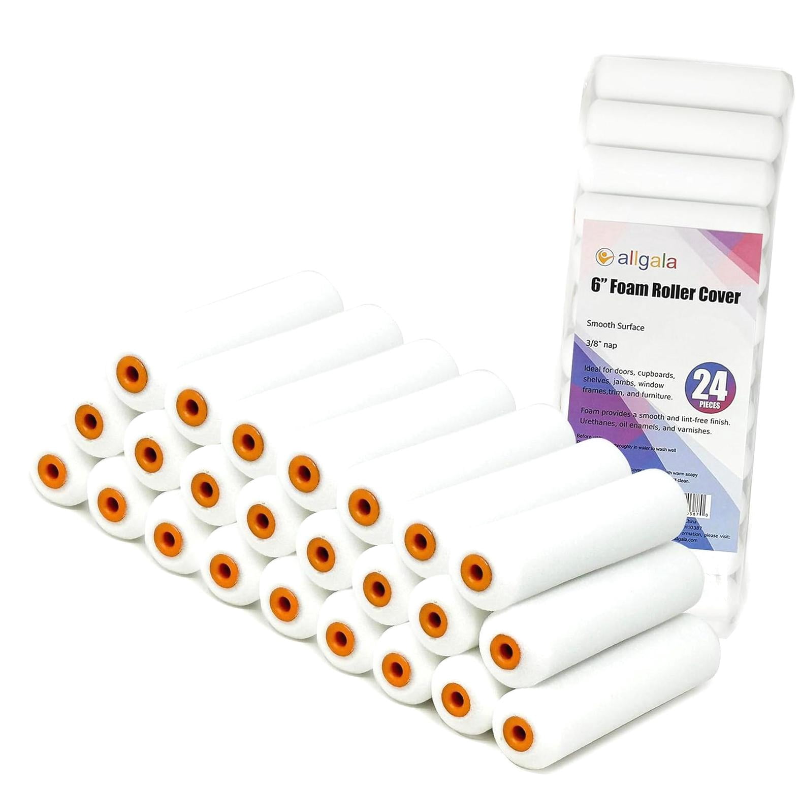 hgudesign Foam Rollers, 24 Pack of 6 inch Shedless Mini Foam Sponge ...
