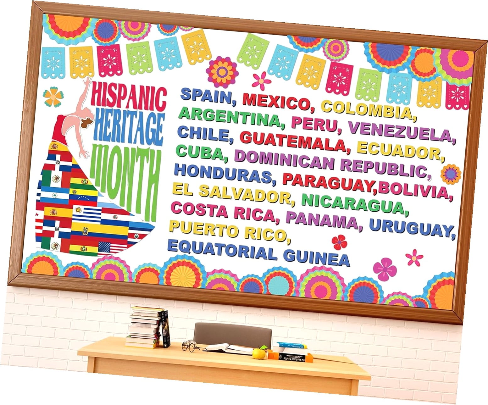 hgudesign Hispanic Heritage Month Bulletin Decorations Set Spanish ...