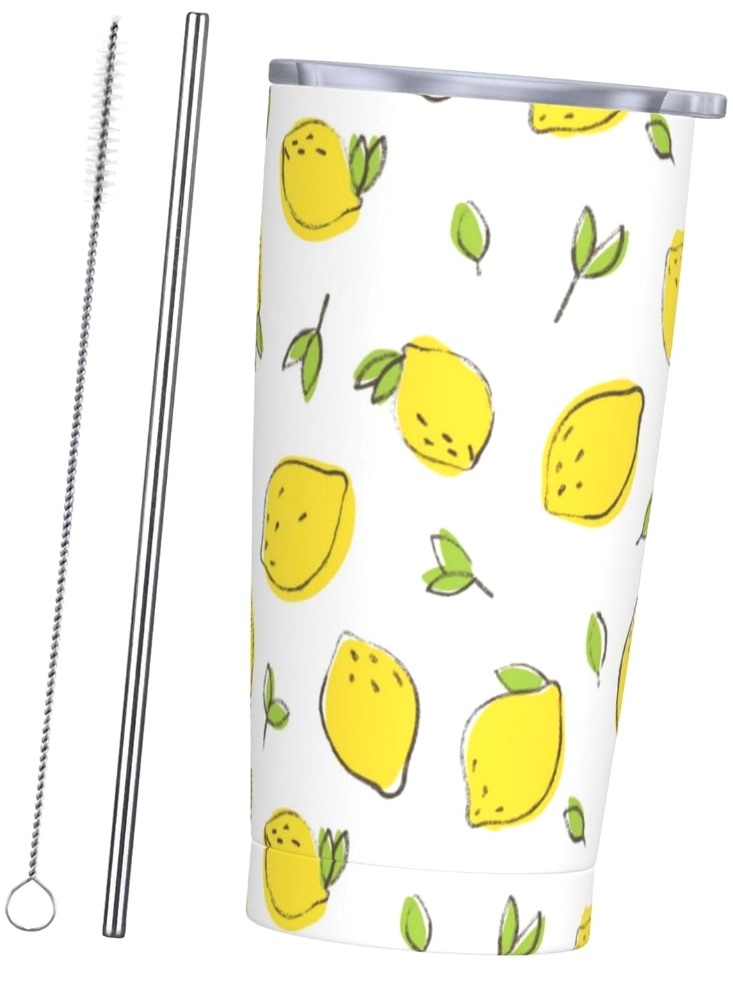 hgudesign Lemon Tumbler 20oz Leaves Steel Insulated Tumblers with Lid ...